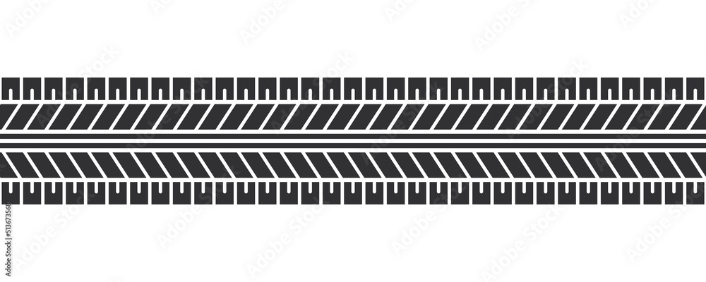 Auto tire tread seamless element. Car tire pattern, wheel tyre tread ...