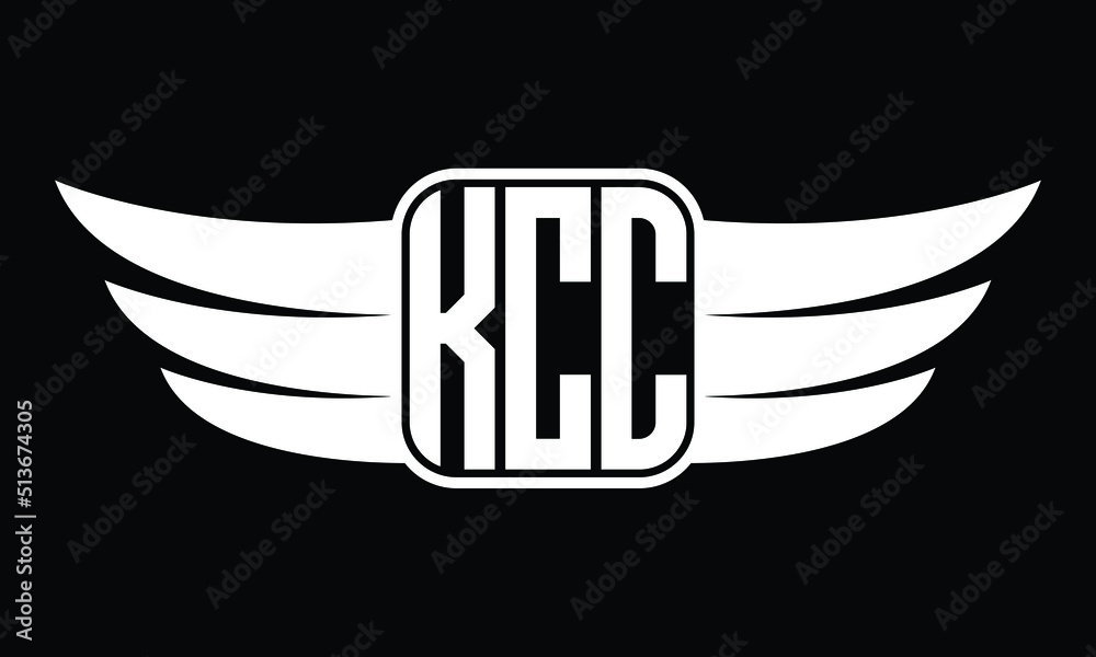 KCC three Letter Wings Flying Initial wing symbol minimalist creative ...
