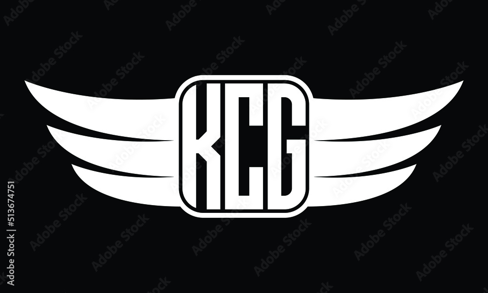 KCG three Letter Wings Flying Initial wing symbol minimalist creative ...