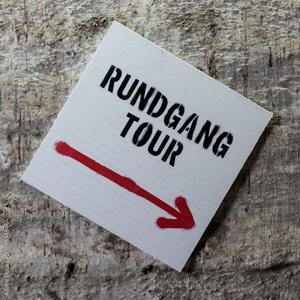 Schild Rundgang Tour Stock Photo | Adobe Stock