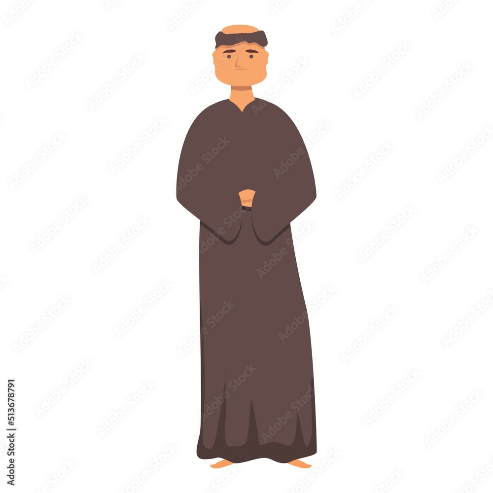 Medieval monk icon cartoon vector. Priest meditation. Image give Stock ...