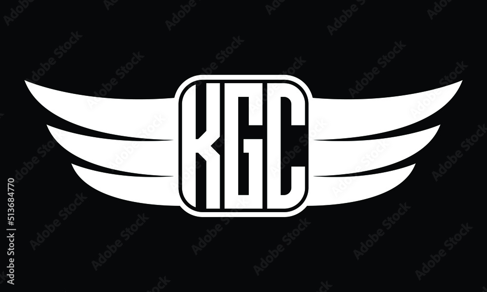 KGC three Letter Wings Flying Initial wing symbol minimalist creative ...