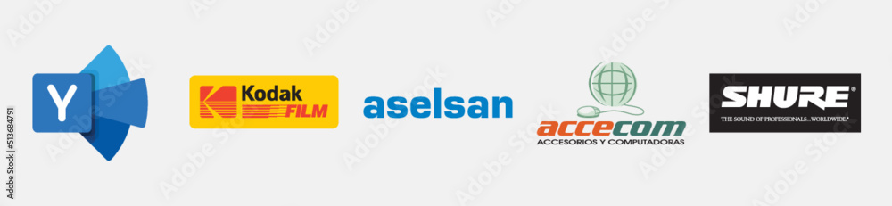 Vecteur Stock Kodak Film logo, Accecom logo, aselsan logo, Shure logo ...