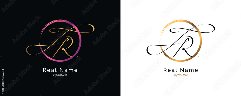 JR Initial Signature Logo Design with Elegant and Minimalist ...
