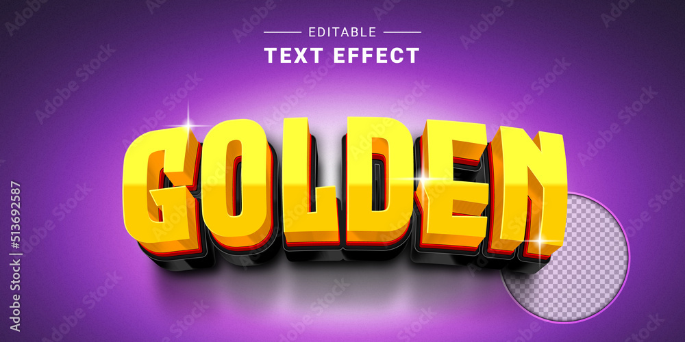 Editable 3D Metallic Text Effect. Vector Graphic Styles Stock Vector ...
