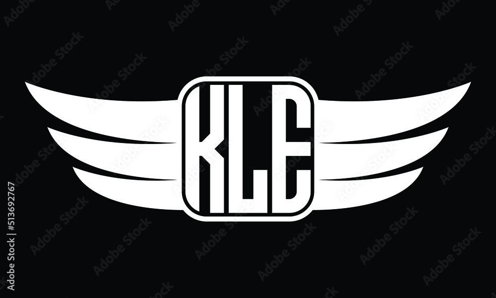 KLE three Letter Wings Flying Initial wing symbol minimalist creative ...