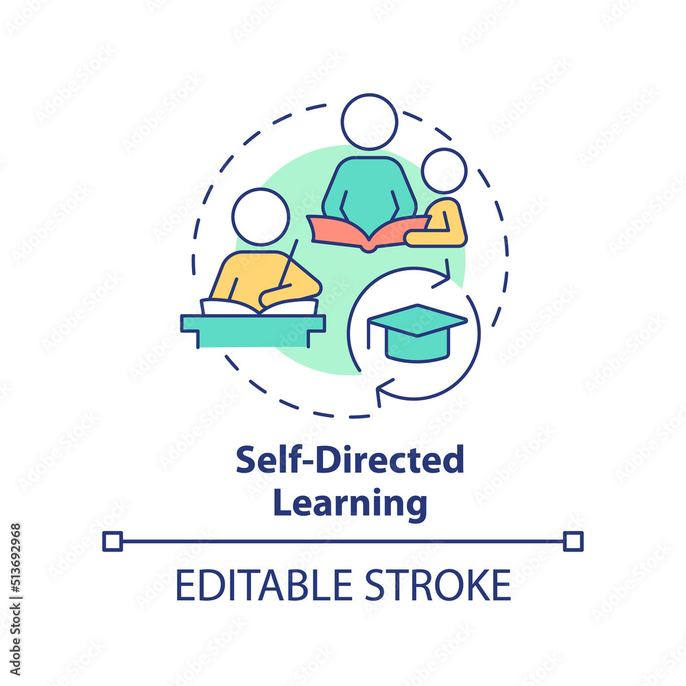 Self-directed learning concept icon. Child development basic abstract ...