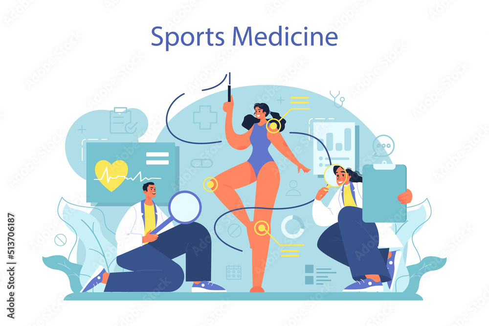 Sports medicine concept. Doctor helping patients during sport Stock ...