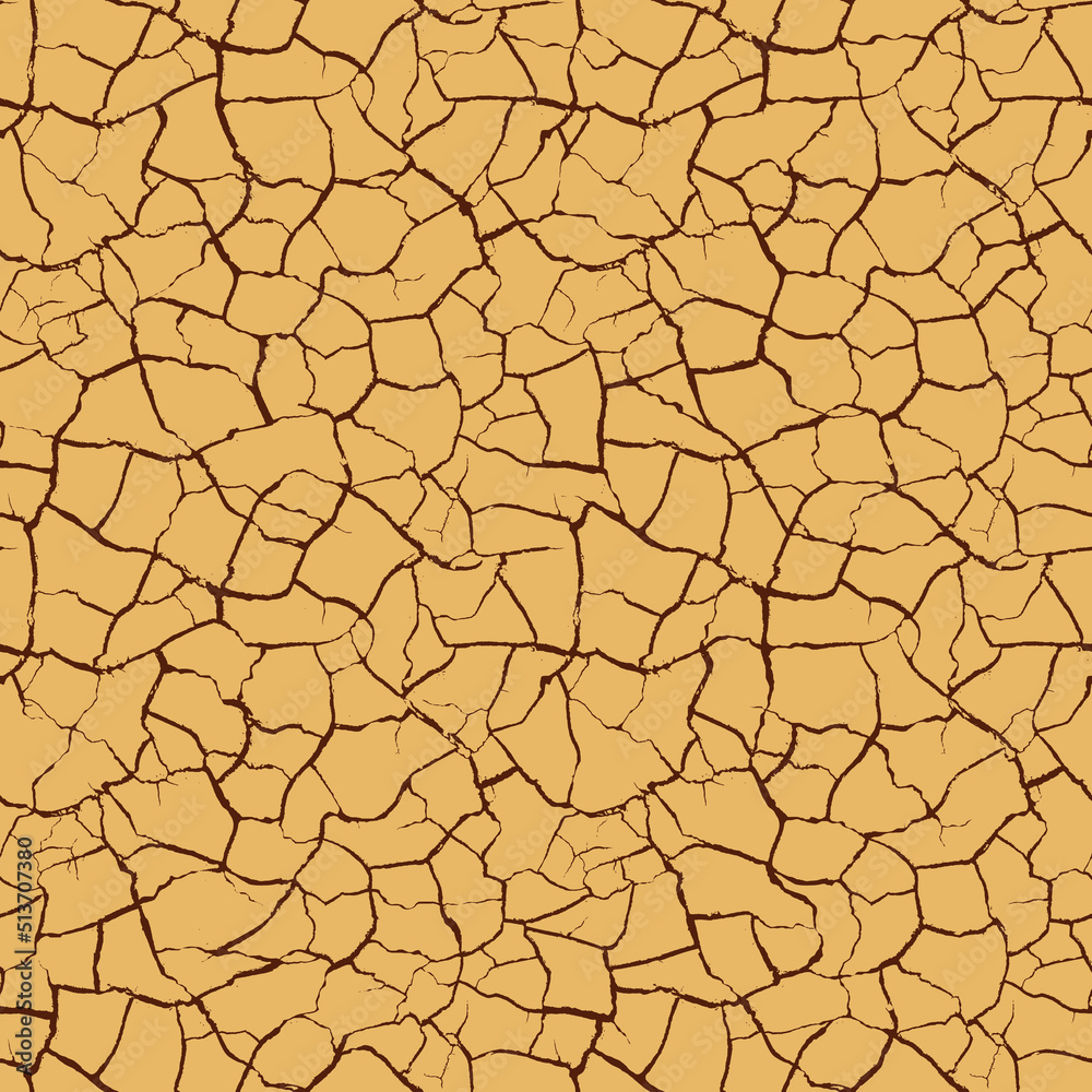 Seamless crack texture. Cracked soil. Vector realistic background ...