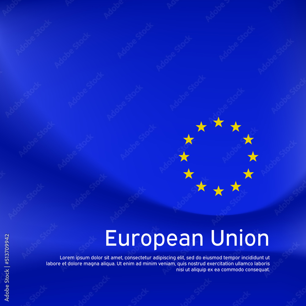 European Union flag background. Blurred pattern in the colors of the EU ...
