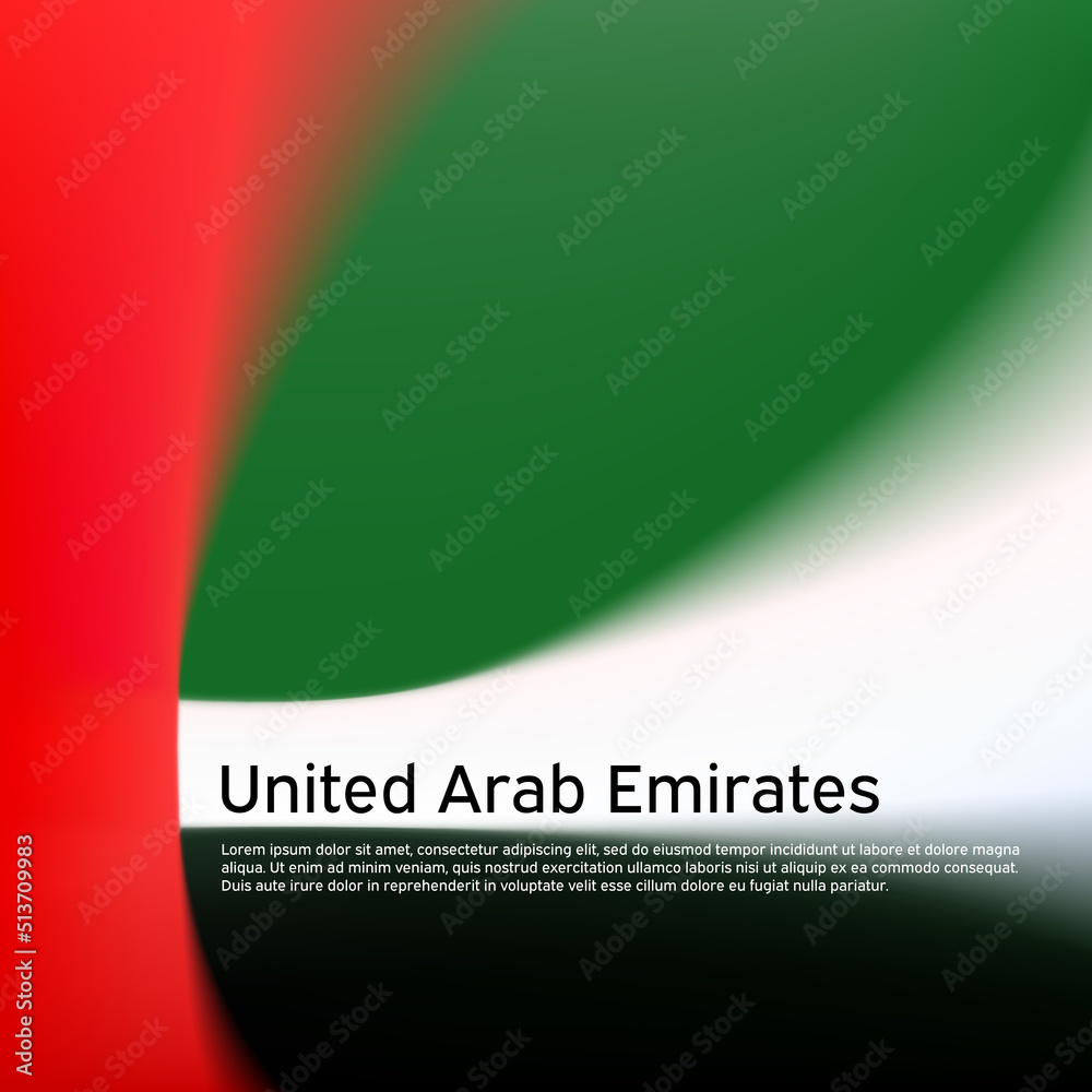 United Arab Emirates flag background. Blurred pattern in the colors of ...