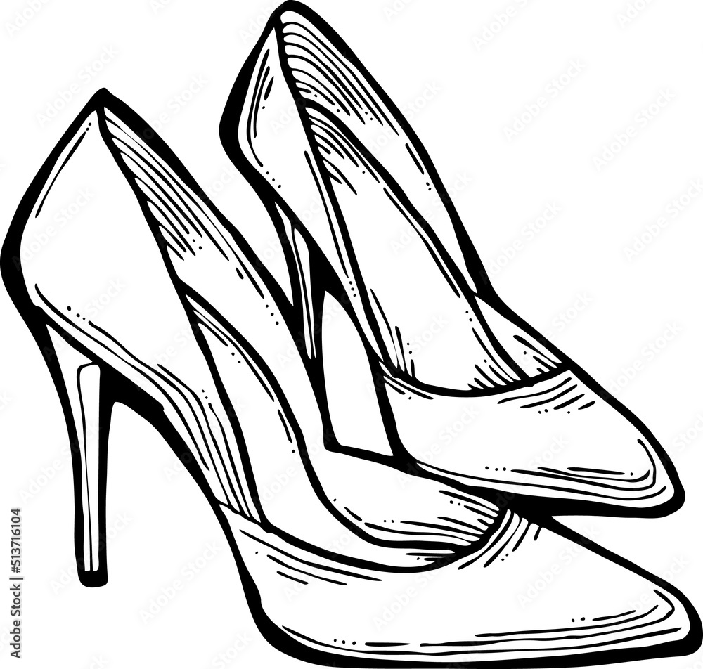 Sexy beautiful feminine woman shoes with elegant high heels. Luxury ...