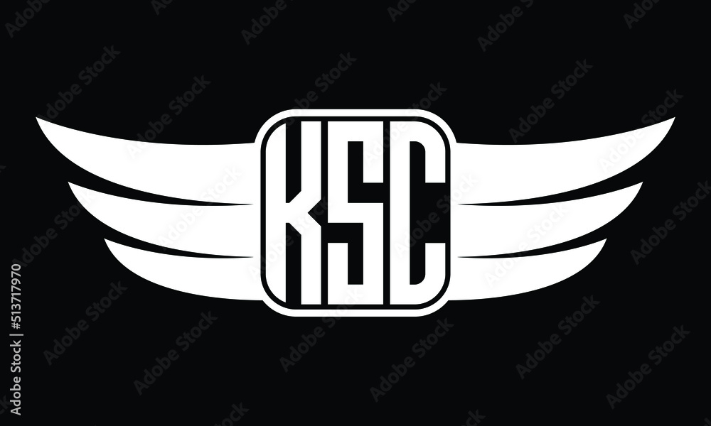 KSC three Letter Wings Flying Initial wing symbol minimalist creative ...