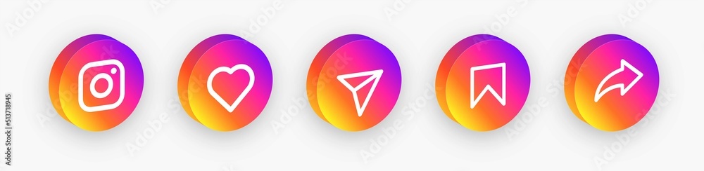 Lombok, Indonesia - June 28, 2022: 3d round circle instagram ...