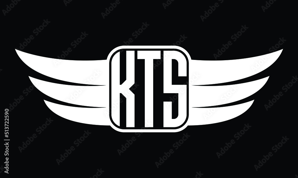 KTS three Letter Wings Flying Initial wing symbol minimalist creative ...