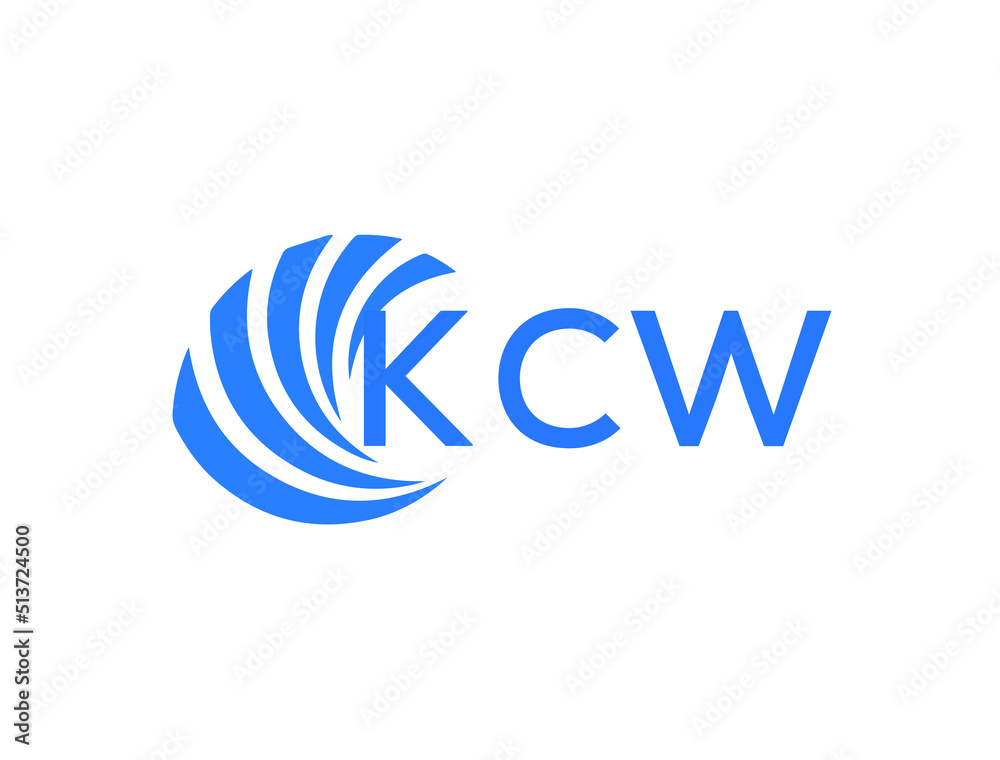 KCW Flat accounting logo design on white background. KCW creative ...