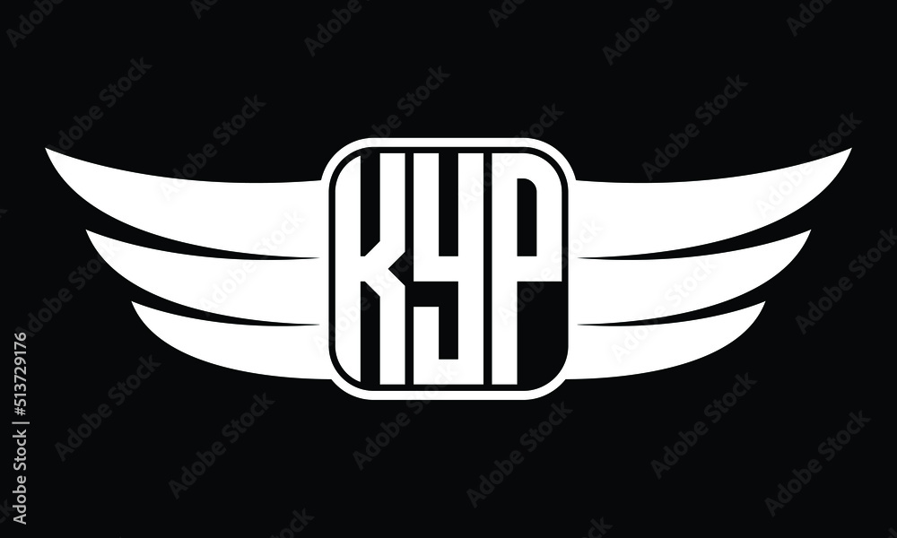 KYP three Letter Wings Flying Initial wing symbol minimalist creative ...
