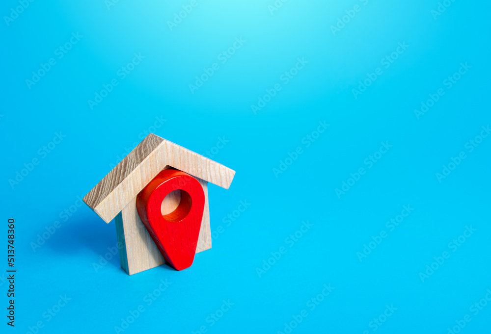 House and map location pin icon. Finding a home to buy or sell. Search ...