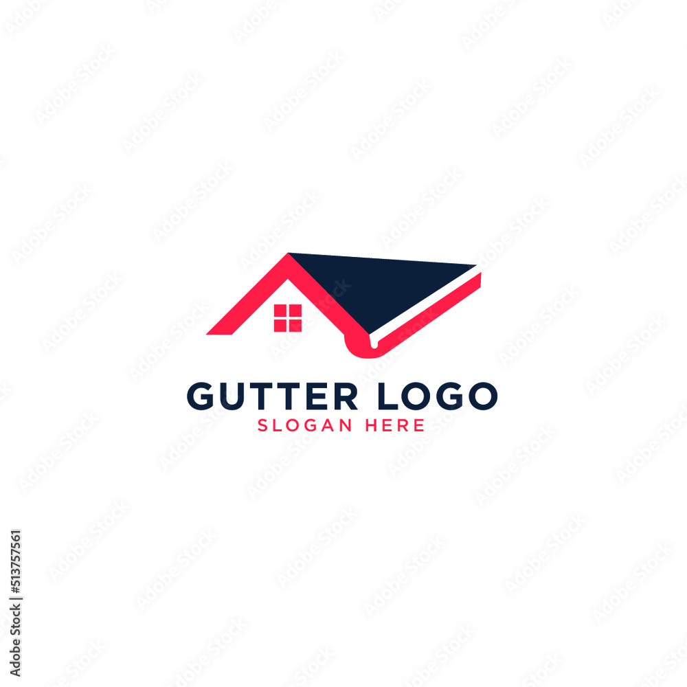 Vetor de gutter logo design home gutter logo house roof logo design do ...