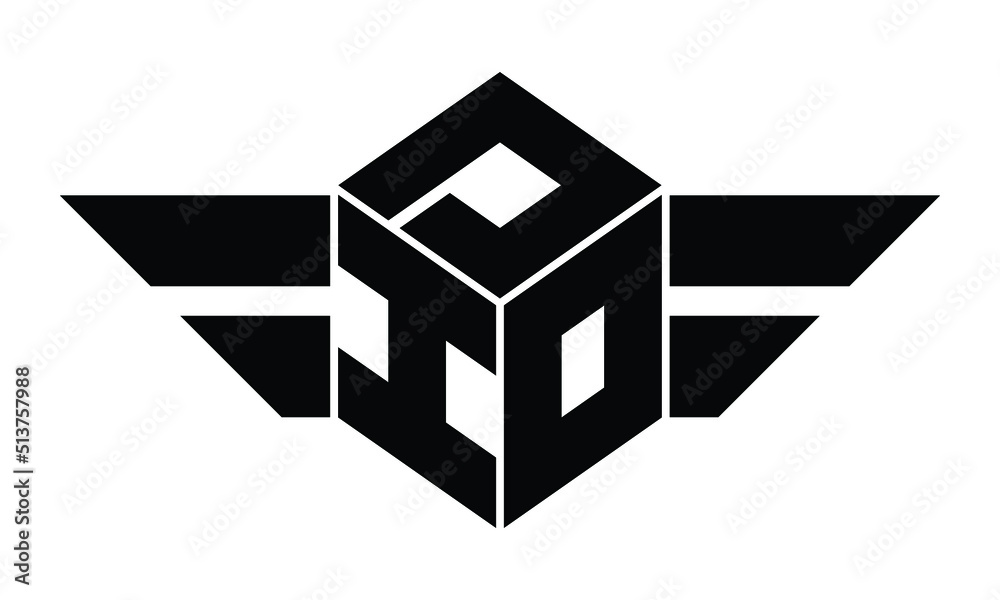 DIO three letter gaming logo in polygon cube shape logo design vector ...