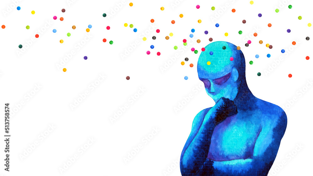 human thinking abstract color dot spread mind mental health spiritual ...