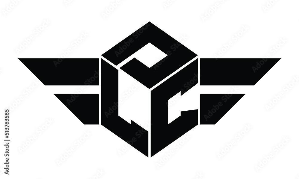 DLC three letter gaming logo in polygon cube shape logo design vector ...