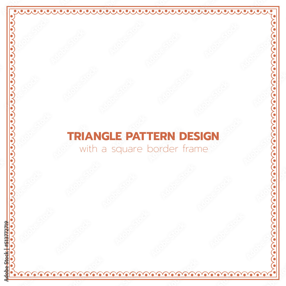 Heart pattern design with a square border frame Stock Vector | Adobe Stock