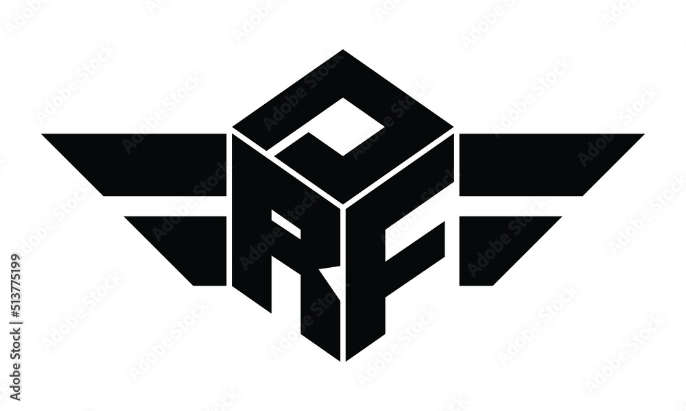 DRF three letter gaming logo in polygon cube shape logo design vector ...