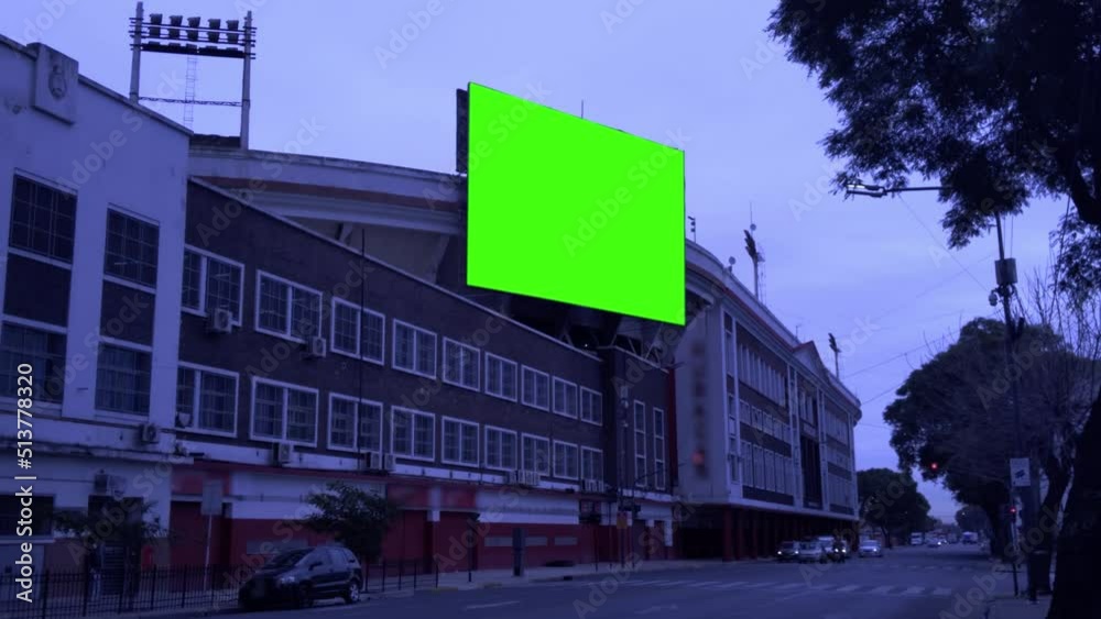 Chroma Key Green Screen Billboard, Large Billboard with Green Screen ...