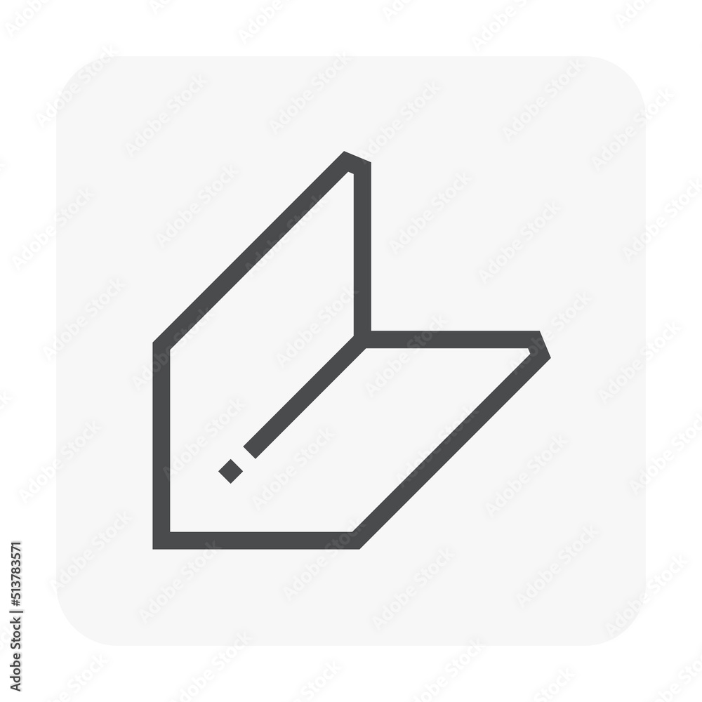 Aluminium frame profile called wall angle vector icon for construction ...
