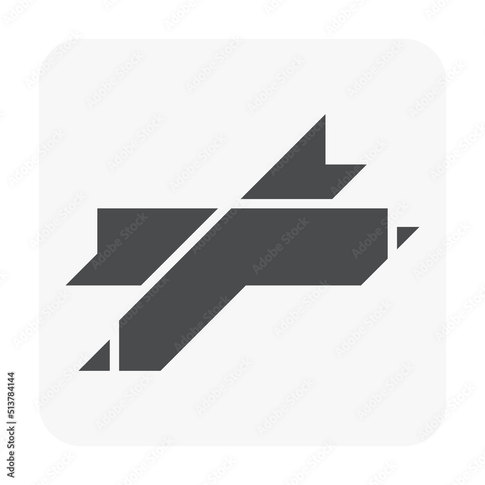 Ceiling frame T-bar vector icon. May called joists, aluminium profile ...