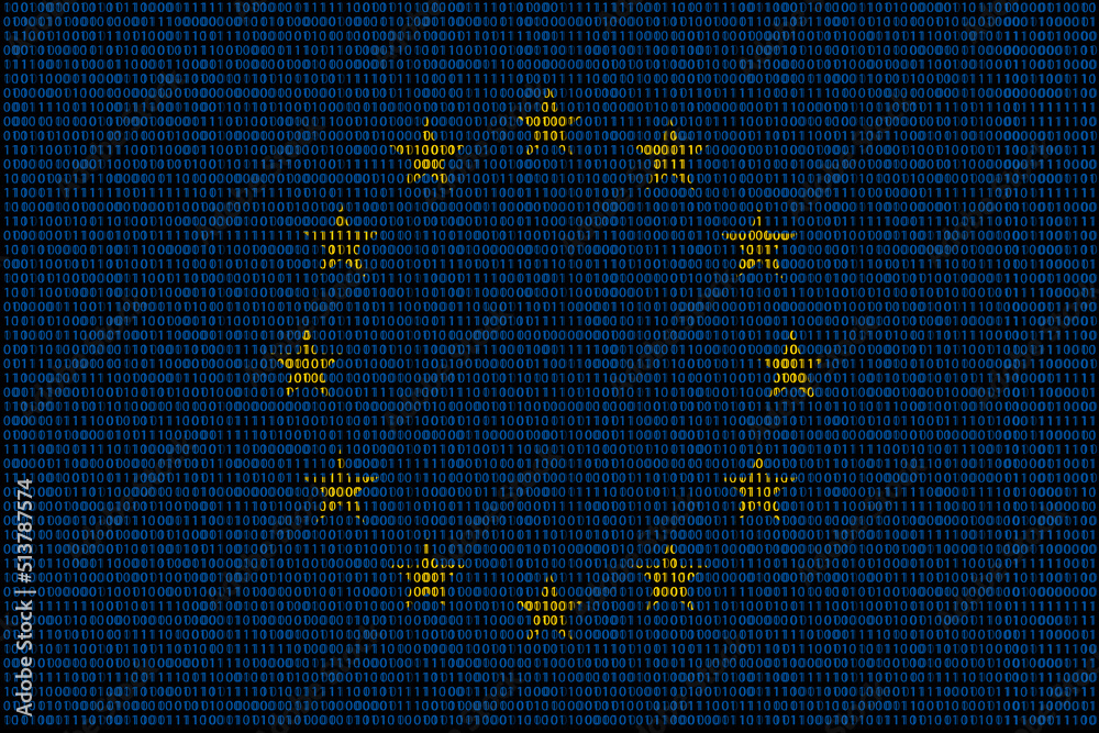 EU flag superimposed on duplicate computer code that permeates each ...