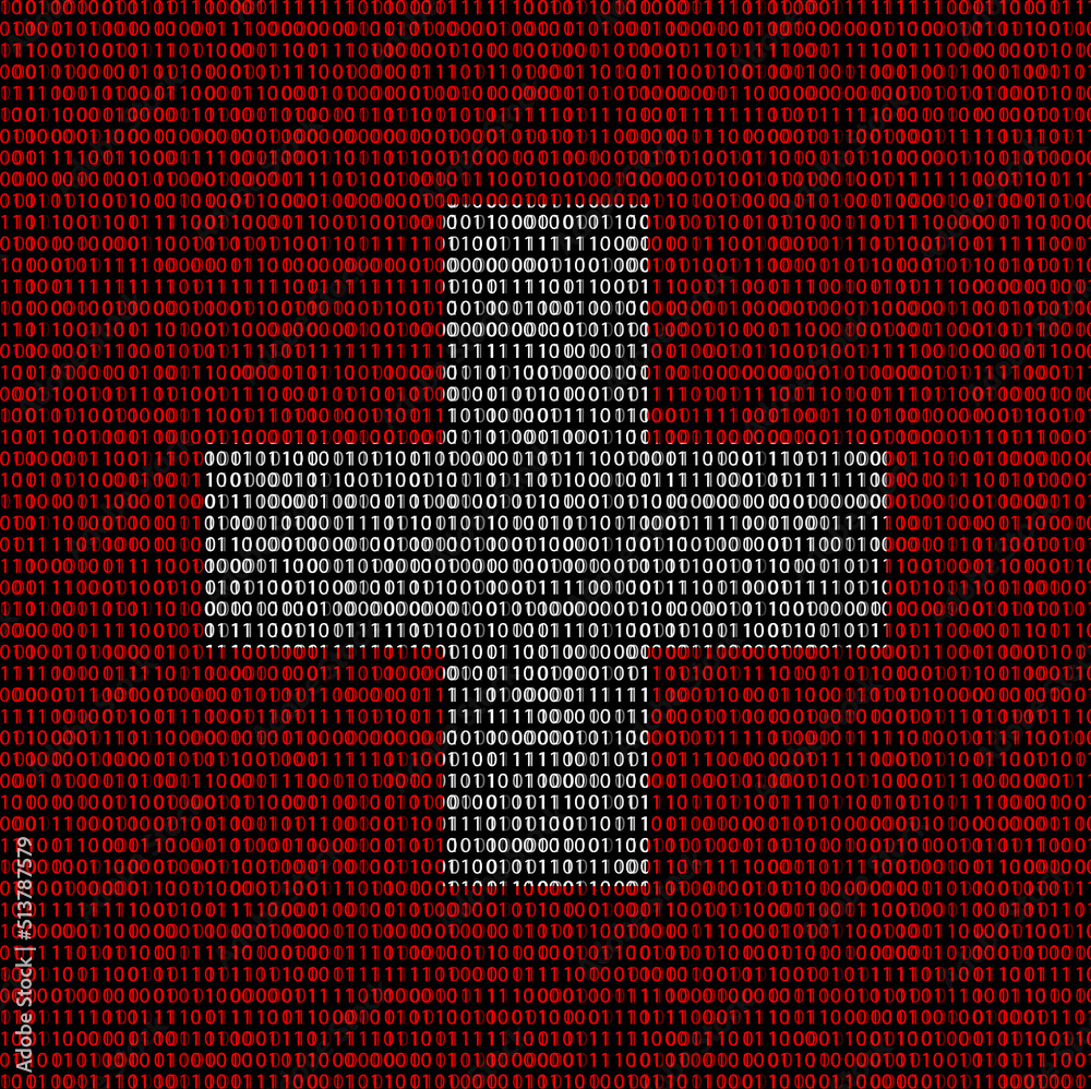 Switzerland flag superimposed on duplicate computer code that permeates ...