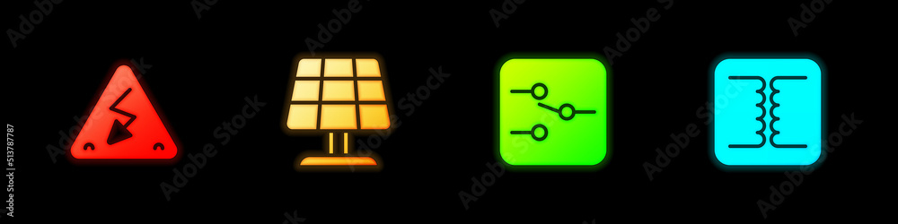 Set High voltage, Solar energy panel, Switch in electronic circuit and ...