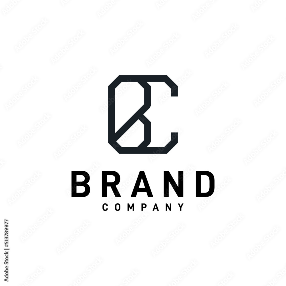 Letter BC Monogram Logo Design Stock Vector | Adobe Stock
