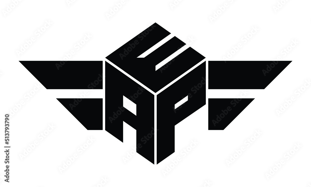 EAP three letter gaming logo in polygon cube shape logo design vector ...