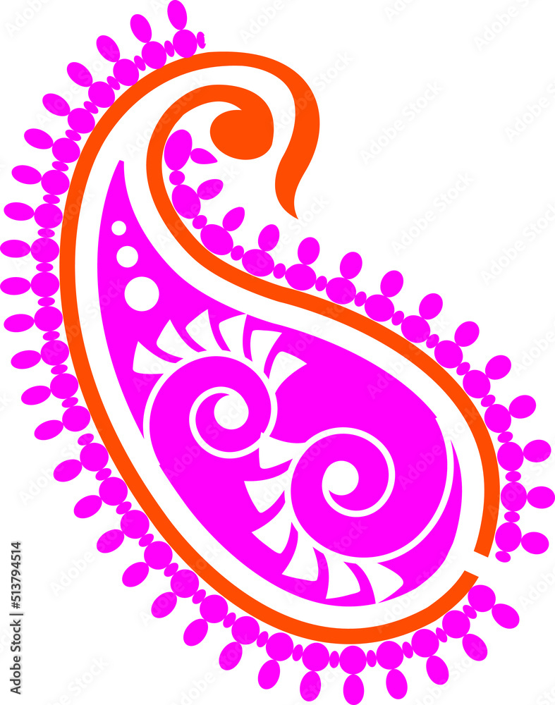 Kalamkari textile painting art from India with ornamental Mango designs ...