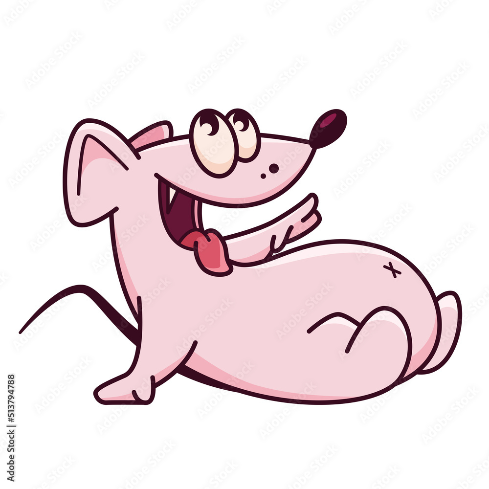 Cute pink mouse is laughing. Shows emotions, laughter, lol. Mouse ...