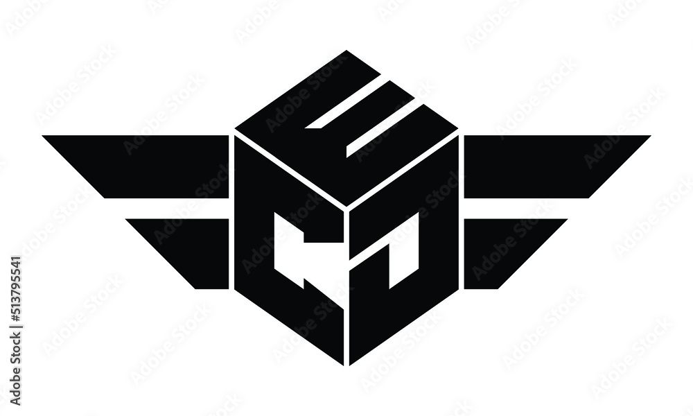 ECD three letter gaming logo in polygon cube shape logo design vector ...