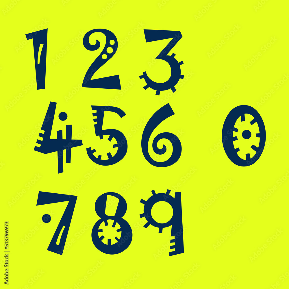 vector colored number drawings examples of my designs Stock Vector ...