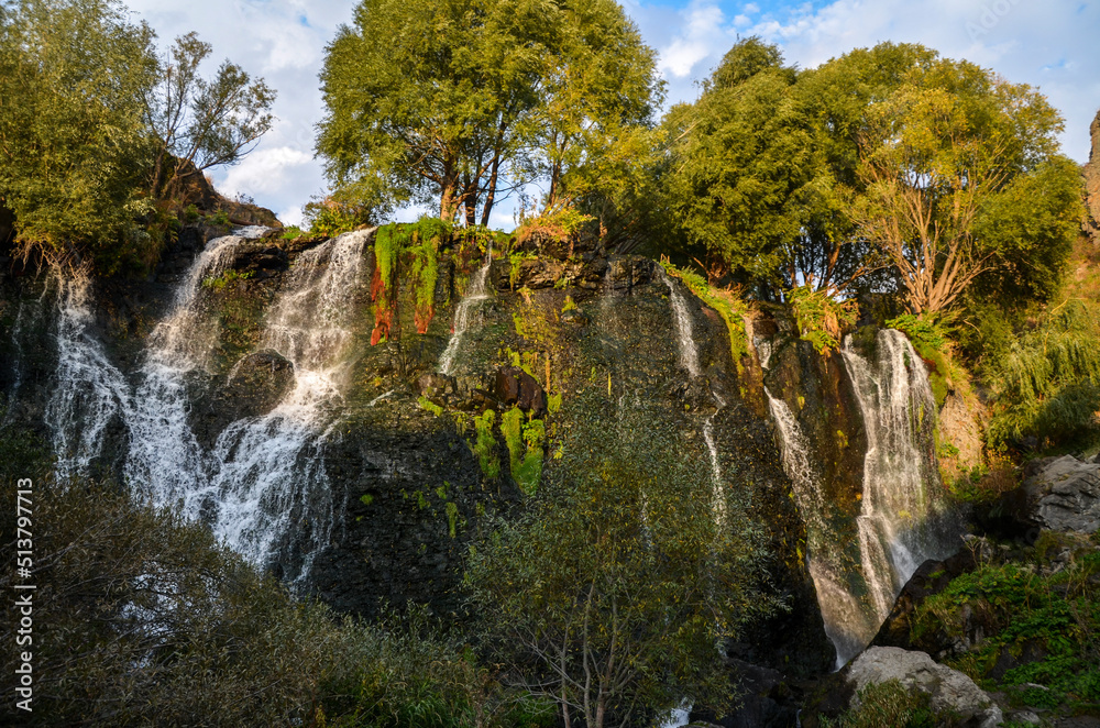 Shaki Waterfall on the Vorotan River, the largest with a height of 18 m ...