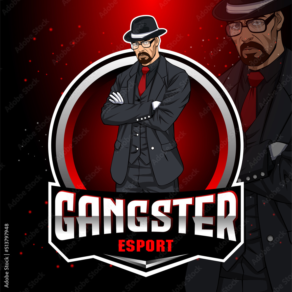 Gangster esport gaming mascot logo and the character design Stock ...