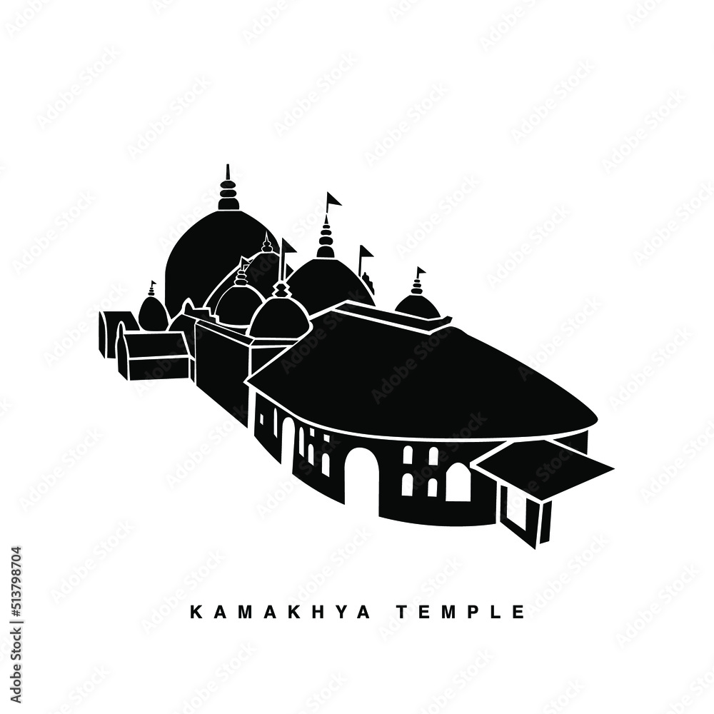 Kamakhya Temple vector icon. Kamakhya hindu mandir vector icon. Stock ...