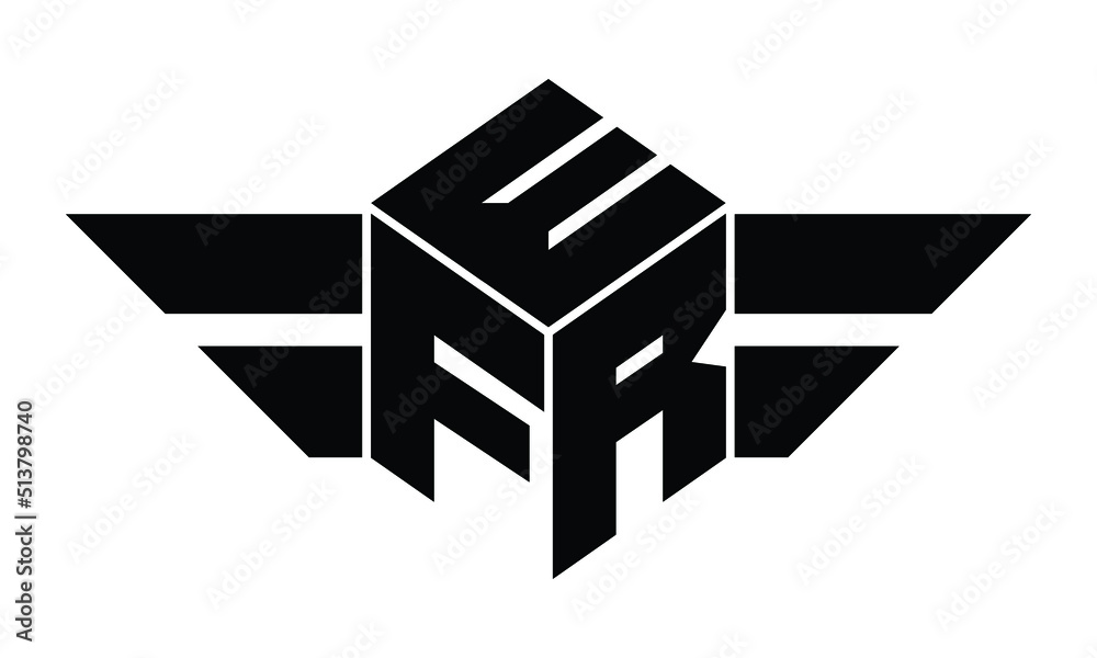 EFR three letter gaming logo in polygon cube shape logo design vector ...