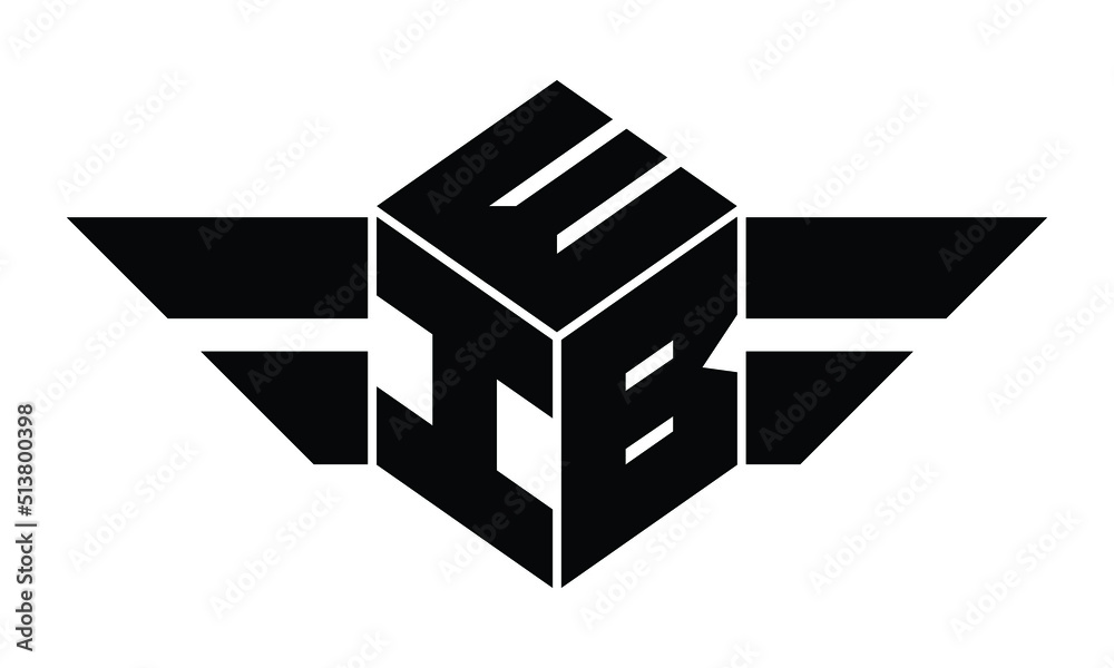 EIB three letter gaming logo in polygon cube shape logo design vector ...