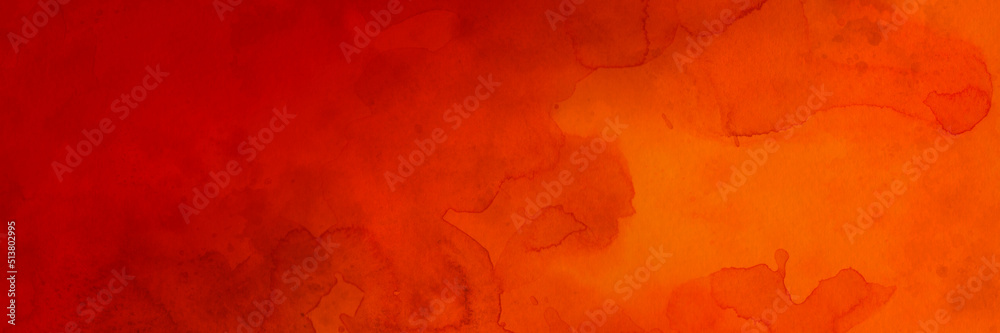 Red orange watercolor background texture with painted grunge, bright ...