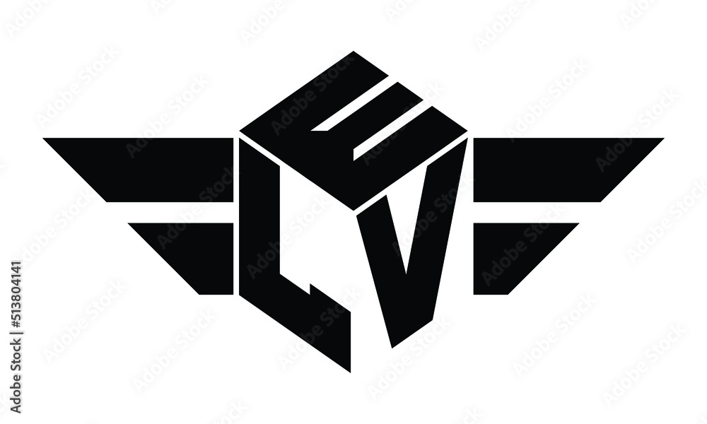 ELV three letter gaming logo in polygon cube shape logo design vector ...