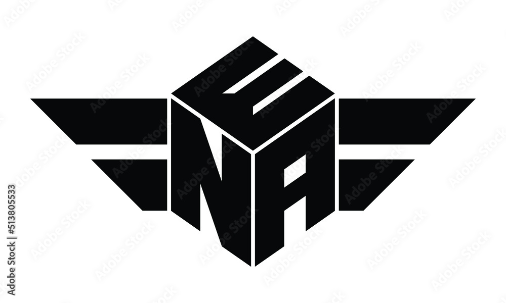 ENA three letter gaming logo in polygon cube shape logo design vector ...