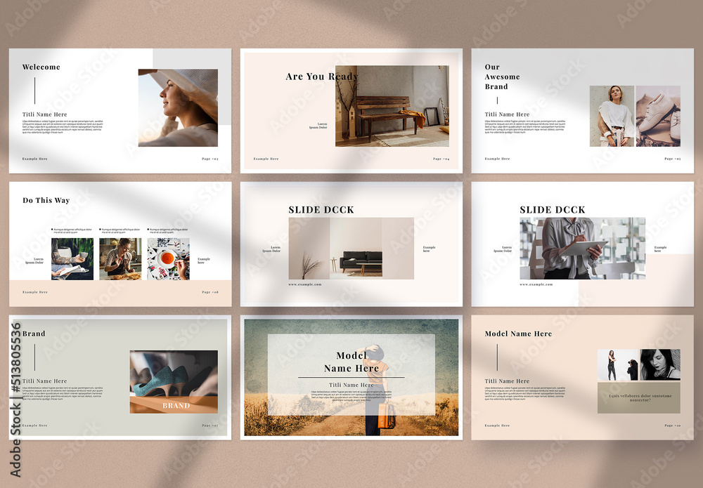 Slide Deck Lookbook Presentation Stock Template | Adobe Stock