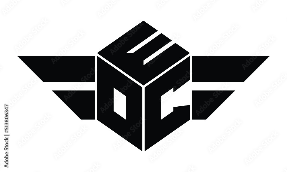 EOC three letter gaming logo in polygon cube shape logo design vector template. wordmark logo ...